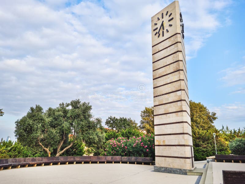 Simple clock tower editorial image. Image of azerbaijan - 196523110