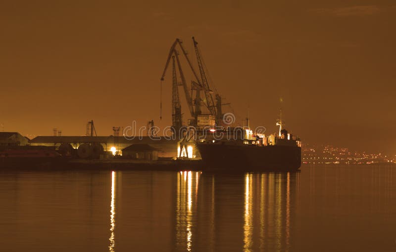Port at night stock photo. Image of maritime, port, harbour - 23998