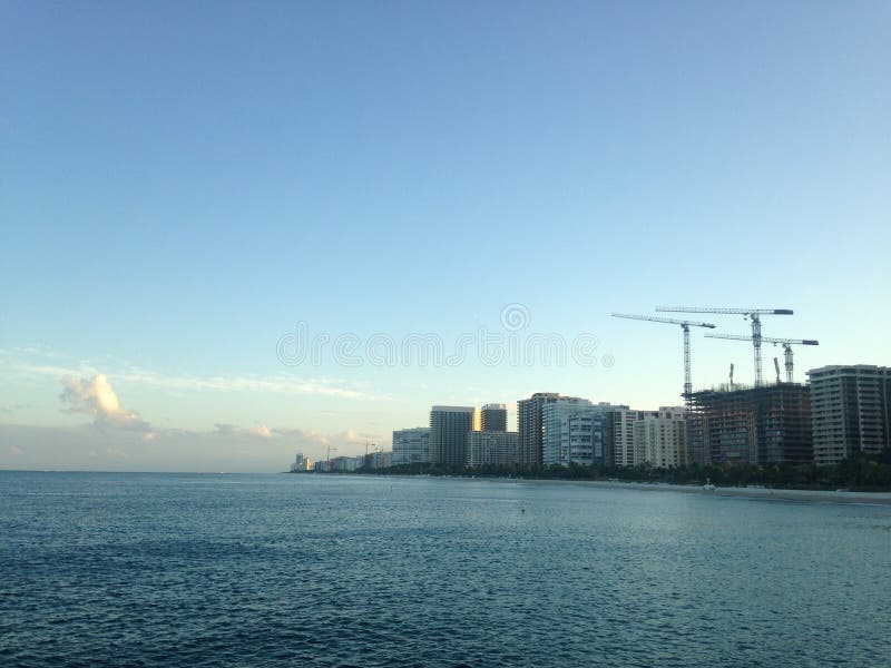 Bal Harbour Beach in Miami. Stock Photo - Image of harbour, crane: 60693388