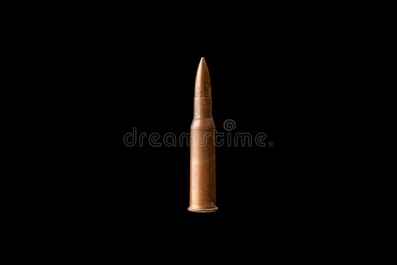Bala Do Rifle Isolada No Fundo Preto Imagem de Stock - Imagem de ...