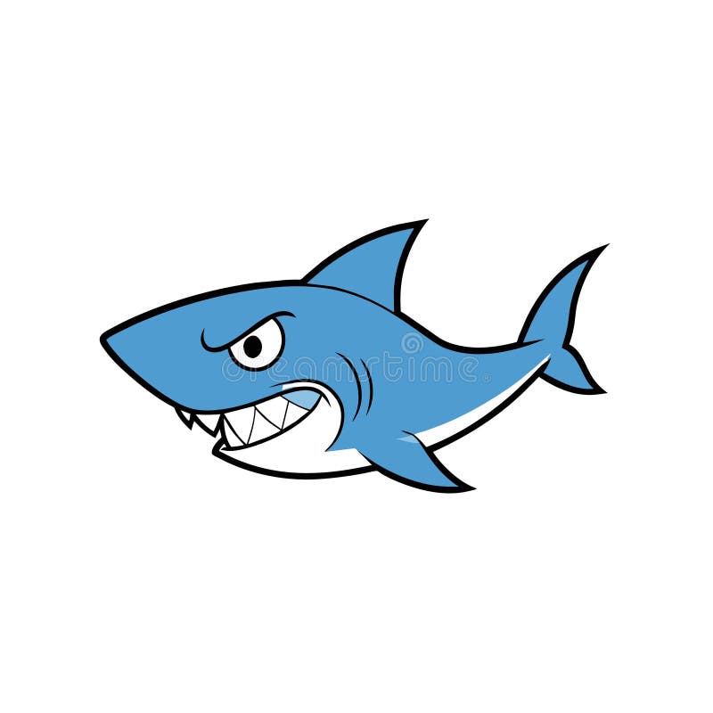 Bala Shark Angry Icon Vector Illustration Stock Vector - Illustration ...
