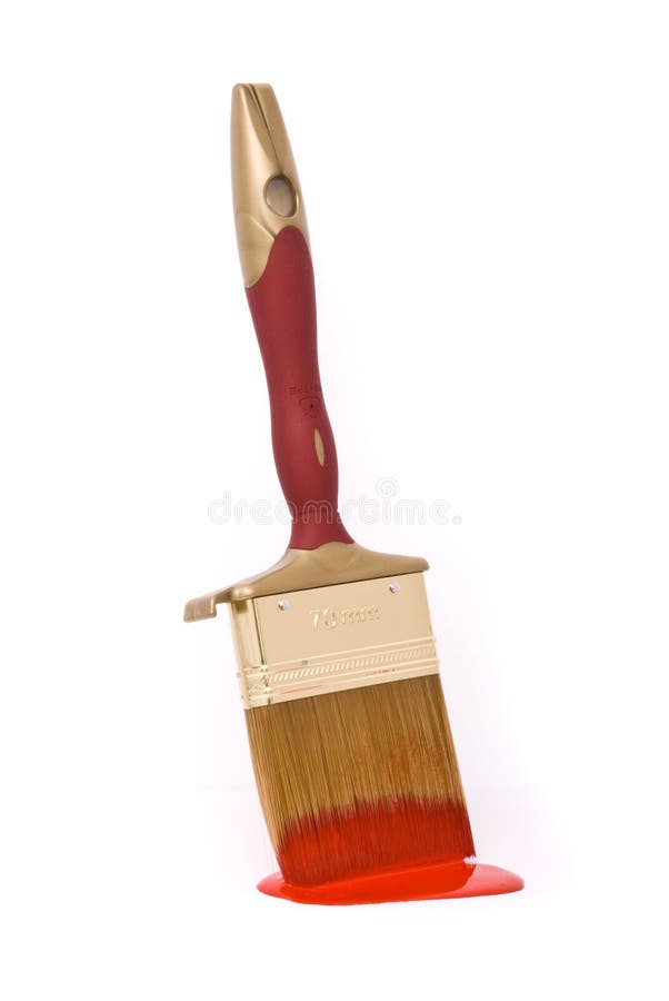 Balai Avec La Peinture Rouge Image stock - Image du grunge, isolement ...