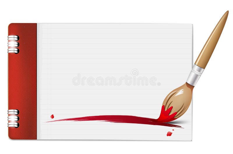 Balai Rouge Et Page Blanc D'un Carnet Illustration de Vecteur ...