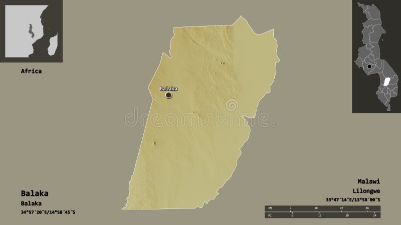 Balaka, District of Malawi,. Previews. Relief Stock Illustration ...