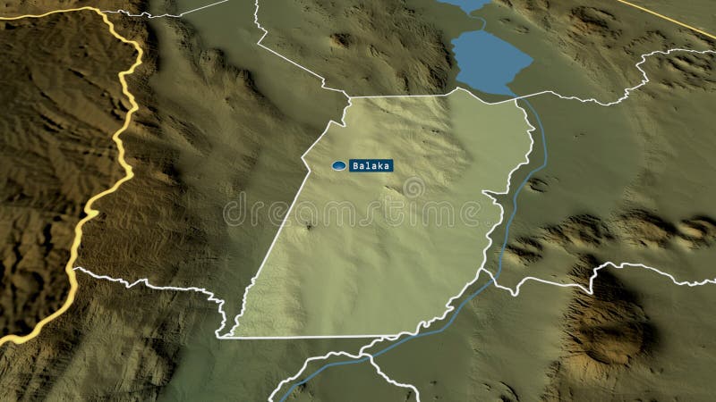 Balaka, Malawi - Highlighted with Capital. Physical Stock Illustration ...