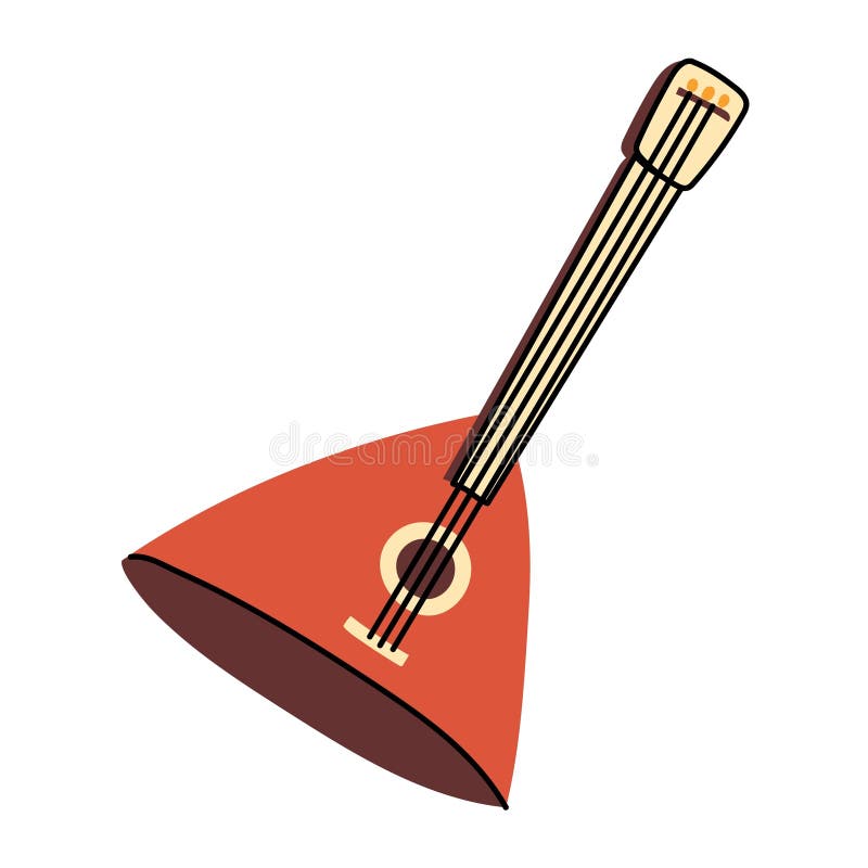 Balalaika is Wooden Brown in a Flat Style. a Folk Stringed Plucked ...