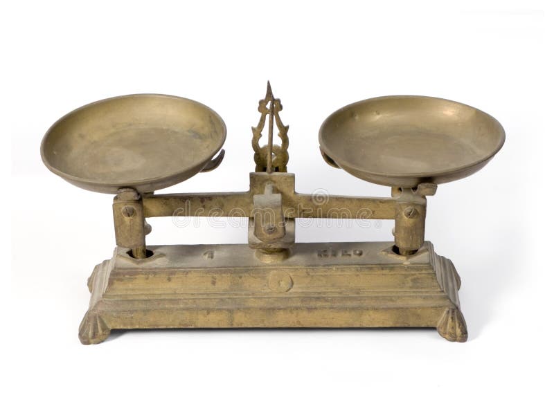 Vintage Green Weight Balance Scale Isolated on White Stock Image ...