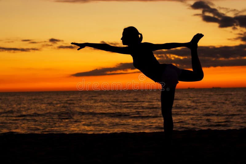 Balance. stock photo. Image of silhouette, female, person - 5885376