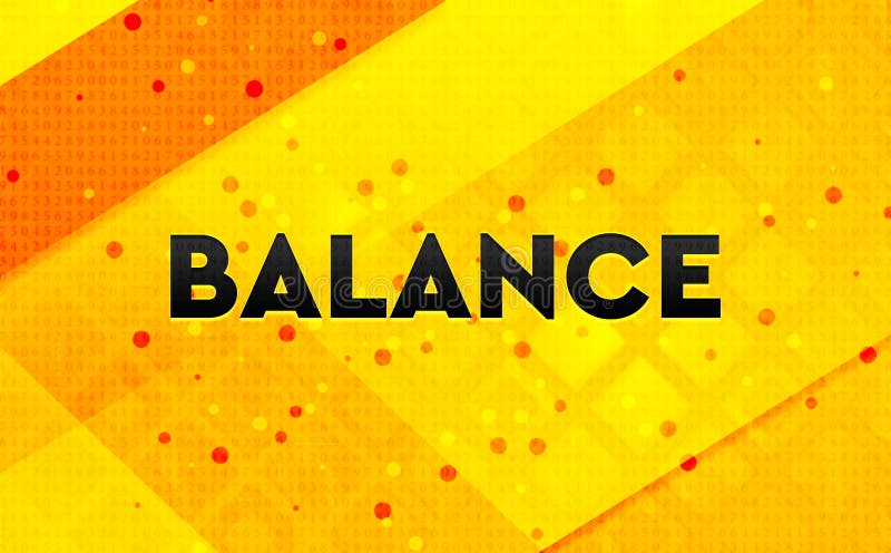 Balance Abstract Digital Banner Yellow Background Stock Photo - Image ...