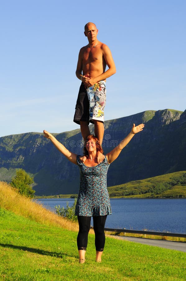 Balance act stock photo. Image of athletic, water, shoulders - 6001998