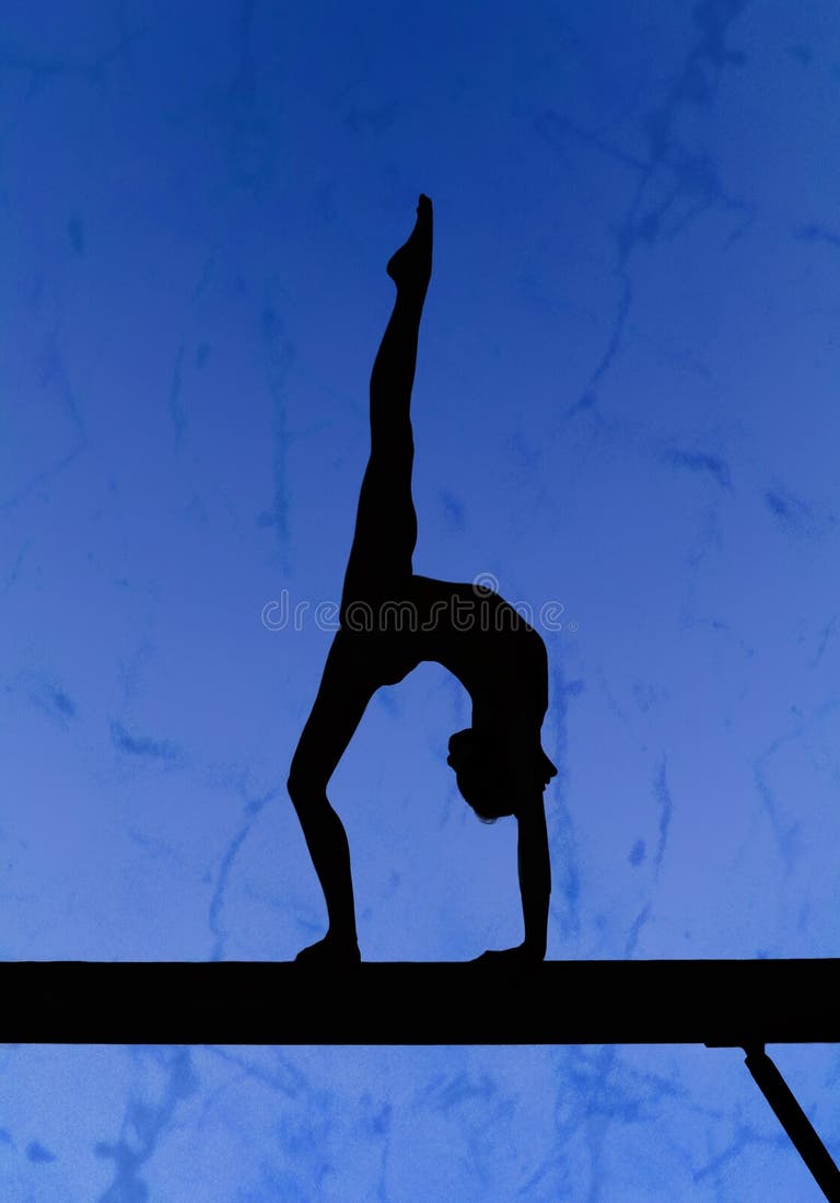 Balance Beam Girl Silhouette Stock Illustrations – 133 Balance Beam ...
