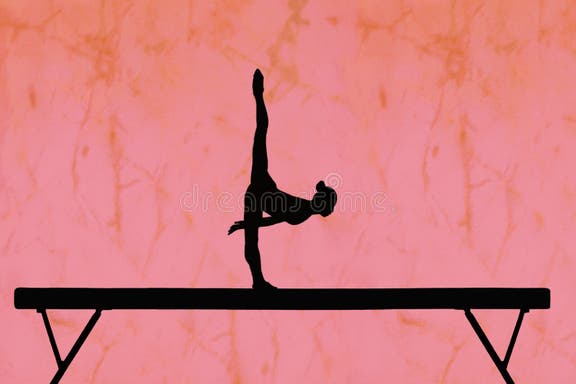 Balance Beam Girl Silhouette Stock Illustrations – 133 Balance Beam ...