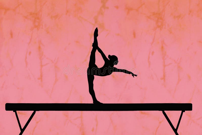 Womens Gymnastics Balance Beam Stock Illustration - Illustration of ...