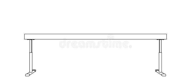 Balance Beam. Vector Outline Illustration Stock Vector - Illustration ...