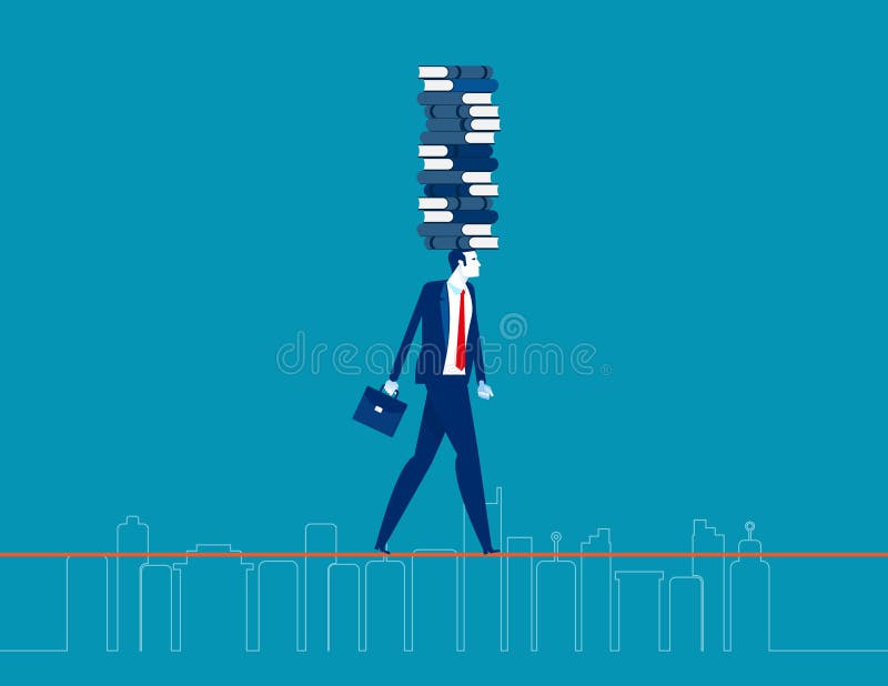 Balance with Books and Brain with Gear Knowledge Stock Illustration ...