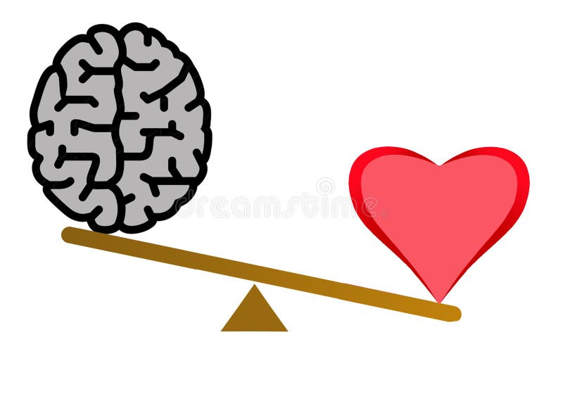 Balance between Brain and Heart Stock Illustration - Illustration of ...