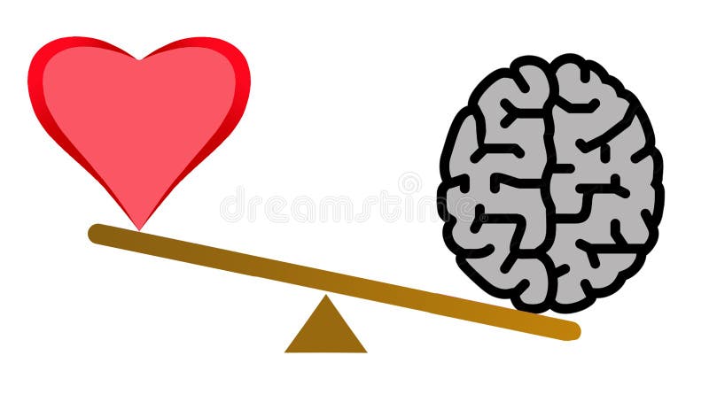 Balance between Brain and Heart Stock Illustration - Illustration of ...