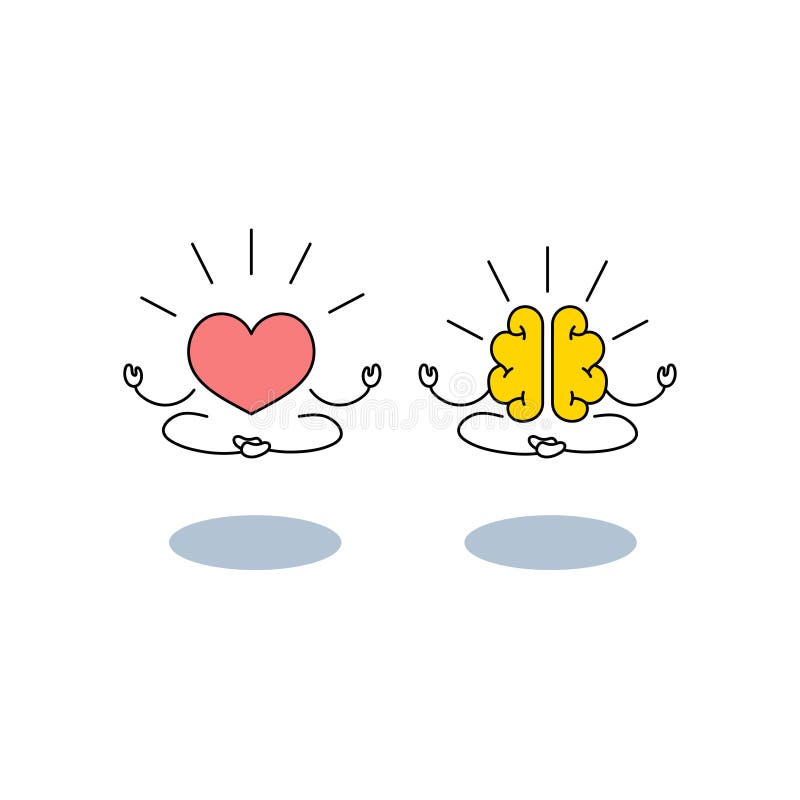 Balance between Brain and Heart Icon Stock Vector - Illustration of ...