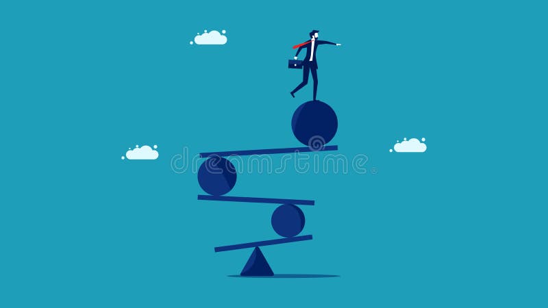 Balance. a Business Man Maintains a Balance between Life and Work Stock ...