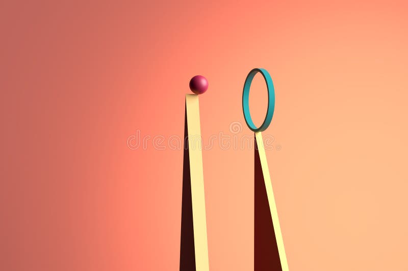 Balance, Choice, Decision and Achievement. a Sphere and a Circle ...