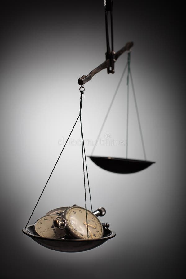 Balance with clock stock image. Image of money, residential - 40989511