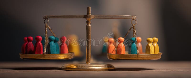The Balance of Colorful Figures Representing Equality and Justice in ...