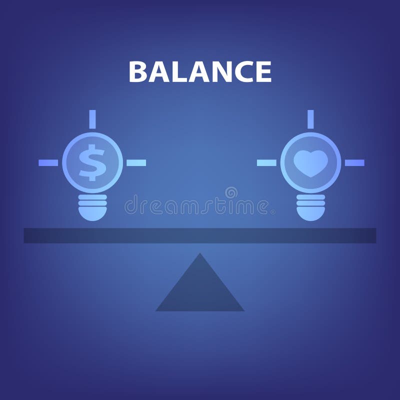 Balance Concept Illustration in Blue Background Stock Vector ...