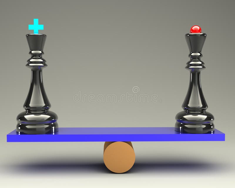 Balance Concept King and Queen Chess 3d Stock Illustration ...