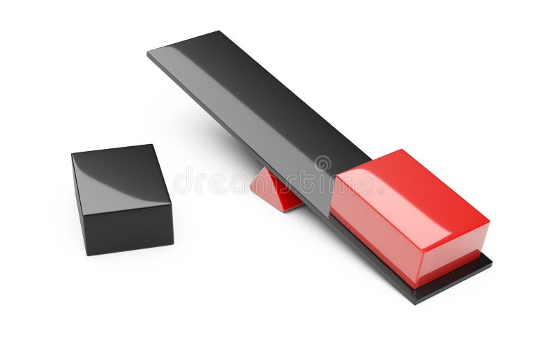 Balance Concept - Red and Black Box on a Board. Stock Illustration ...