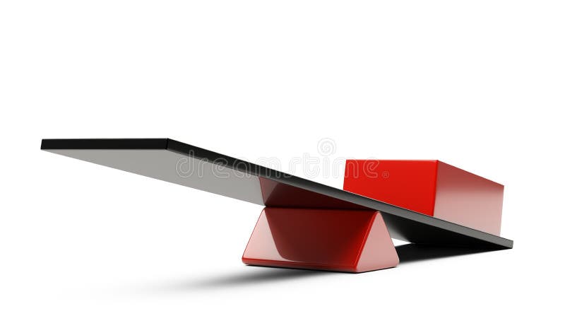 Balance Concept - Red Box on a Board. Stock Illustration - Illustration ...