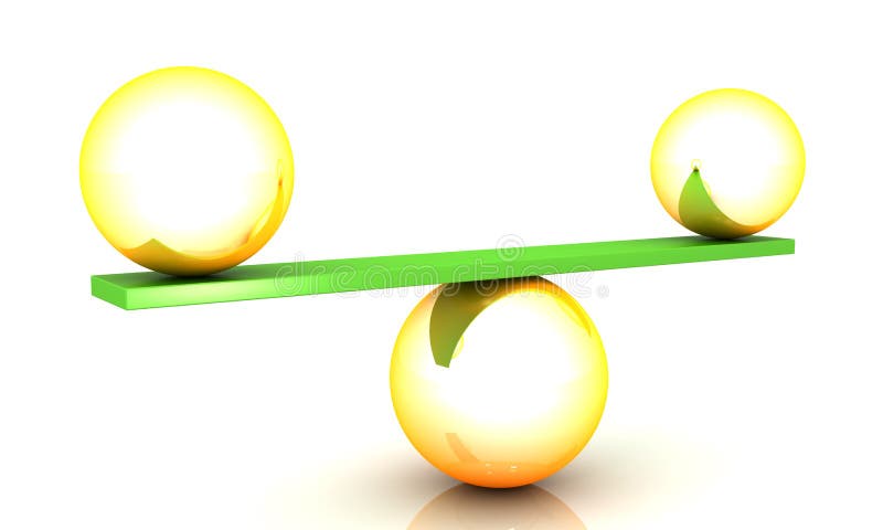 Balance Concept Weighing Two Yellow Layers Stock Illustration ...