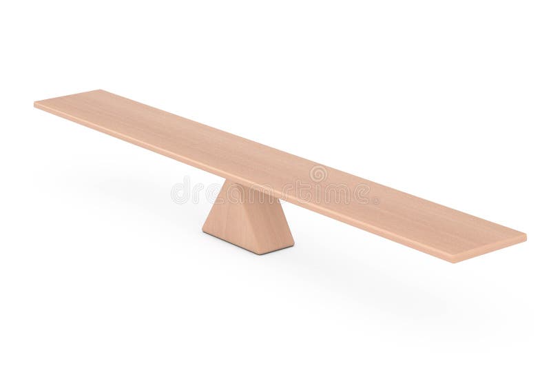 Balance Concept. Wooden Board Plank Balancing on a Wooden Triangle As ...