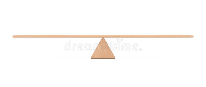 Balance Concept. Wooden Board Plank Balancing on a Wooden Triangle As ...