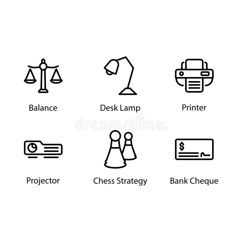 Balance, Desk Lamp, Printer, Projector, Chess Strategy, Bank Cheque ...