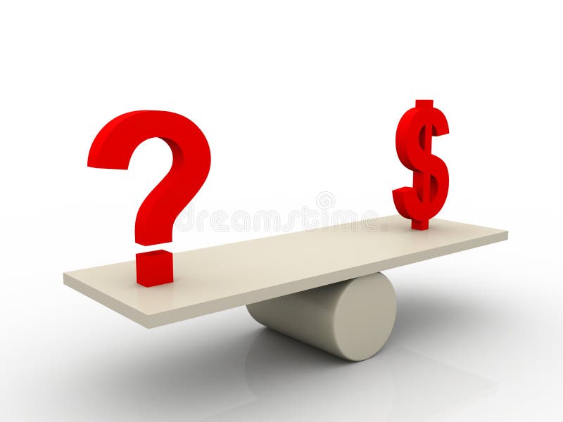 Balance of Dollar and Question Mark Stock Illustration - Illustration ...
