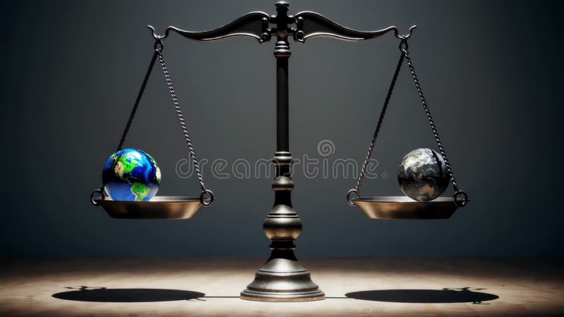 Balance of Earth and Polluted Earth on a Scale Stock Video - Video of ...