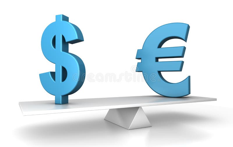 In Balance - Euro And Dollar Stock Illustration - Illustration of euro ...