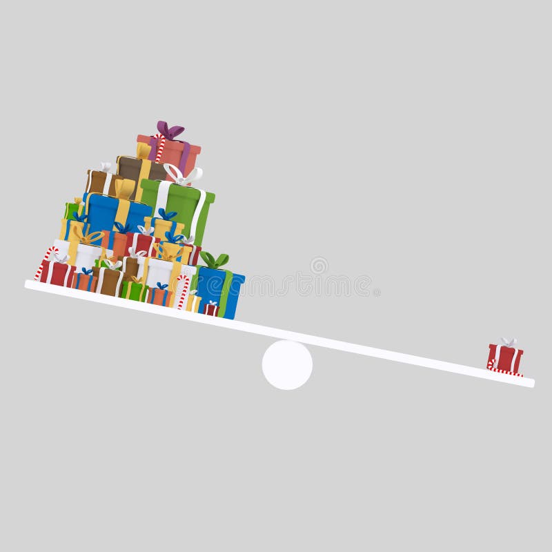 Balance gift equality. 3D stock illustration. Illustration of contact ...