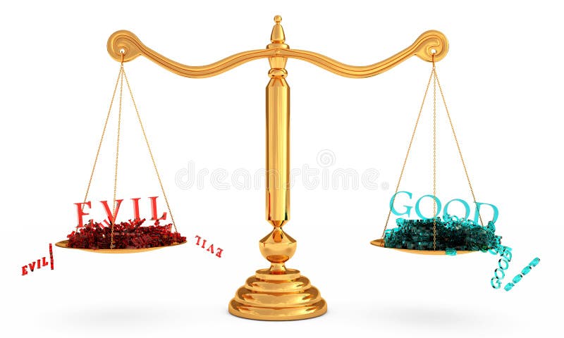 The Balance Of Good And Evil Stock Illustration - Illustration of crime ...