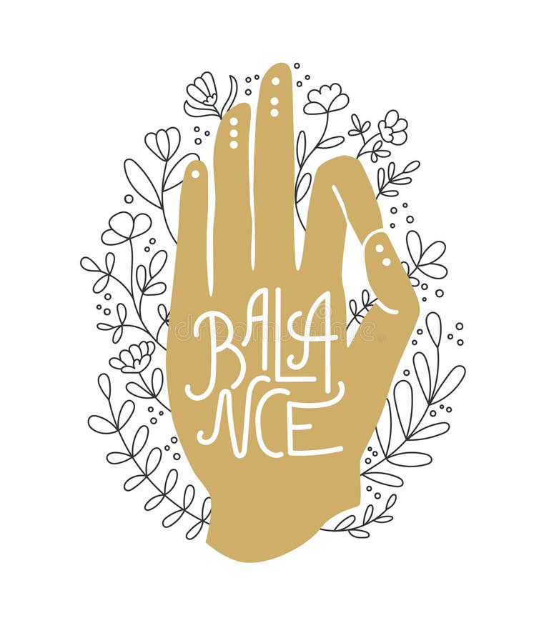 Balance. Golden Hand in Gyan Mudra Pose Stock Vector - Illustration of ...