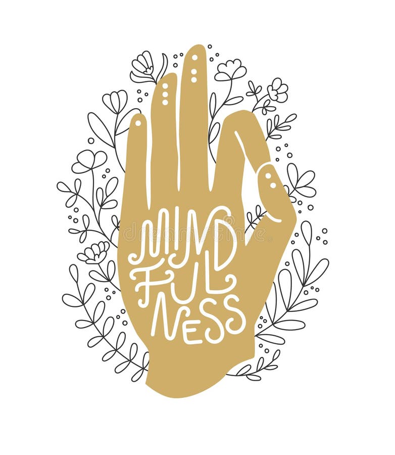 Mindfulness. Hand in Gyan Mudra Position Stock Vector - Illustration of ...