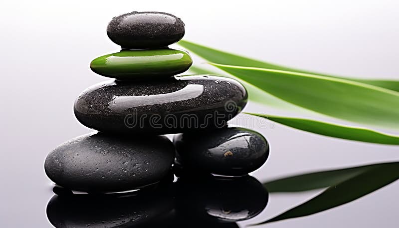 Balance and Harmony in Nature Tranquil Reflection Generated by AI Stock ...