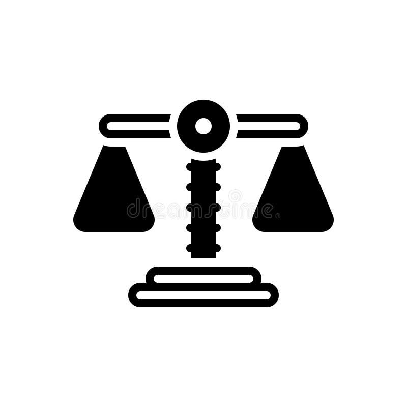 Black Solid Icon for Balance, Equilibrium and Equilibration Stock ...