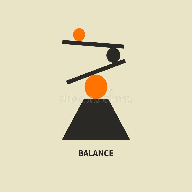 Balance Icon, Flat Geometric Shapes Logo. Harmony and Wellness Poster Stock Vector ...
