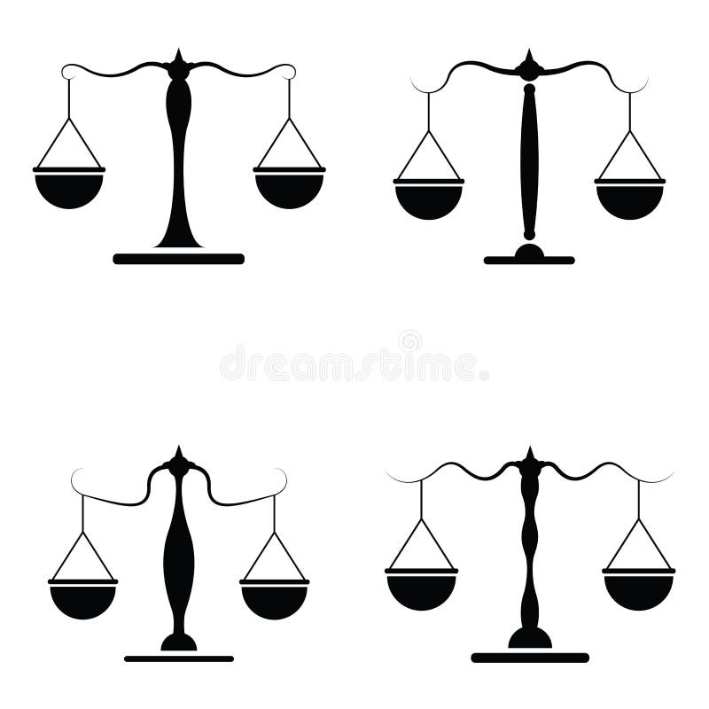 Balance icon set stock vector. Illustration of equality - 102195904