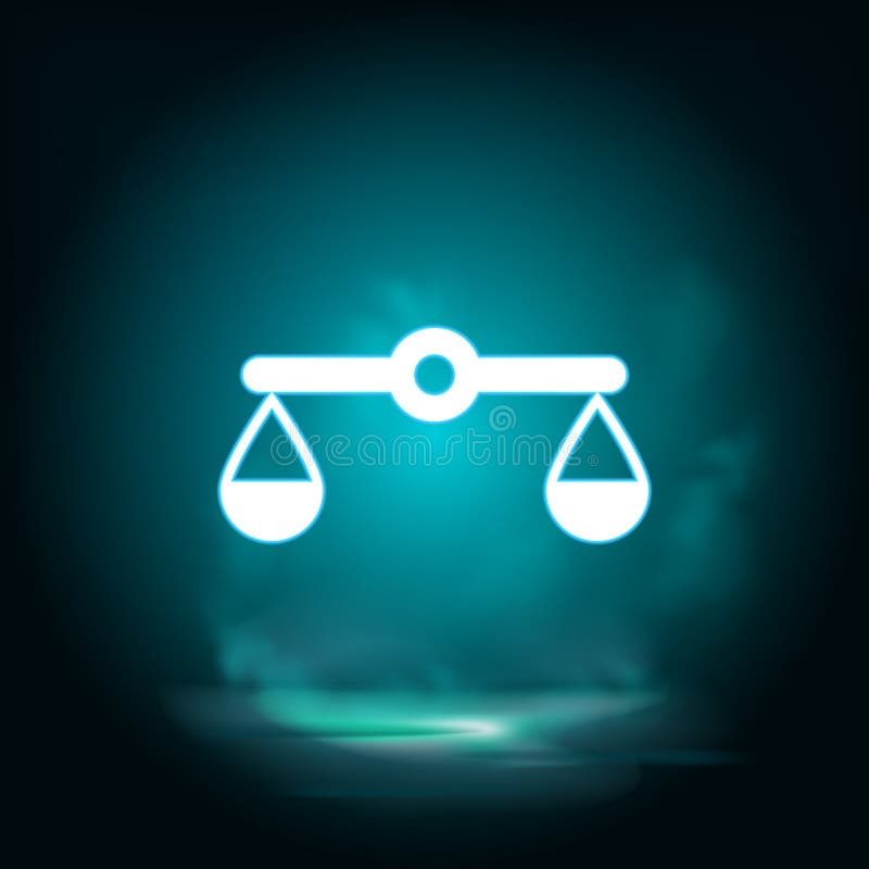 Balance, Justice, Scales Vector Icon. Lighting Blue Smoke Neon Icon ...