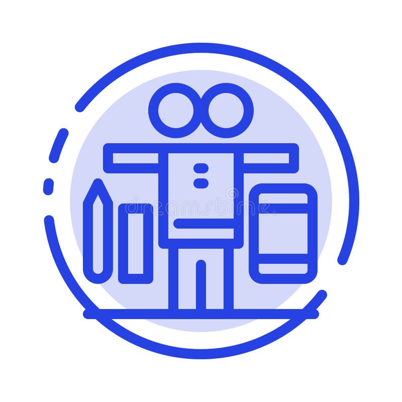 Balance, Life, Play, Work Blue Dotted Line Line Icon Stock Vector ...