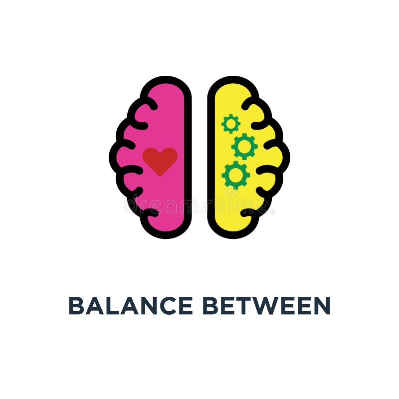 Balance between Logic and Emotion Icon. Balance between Logic an Stock ...