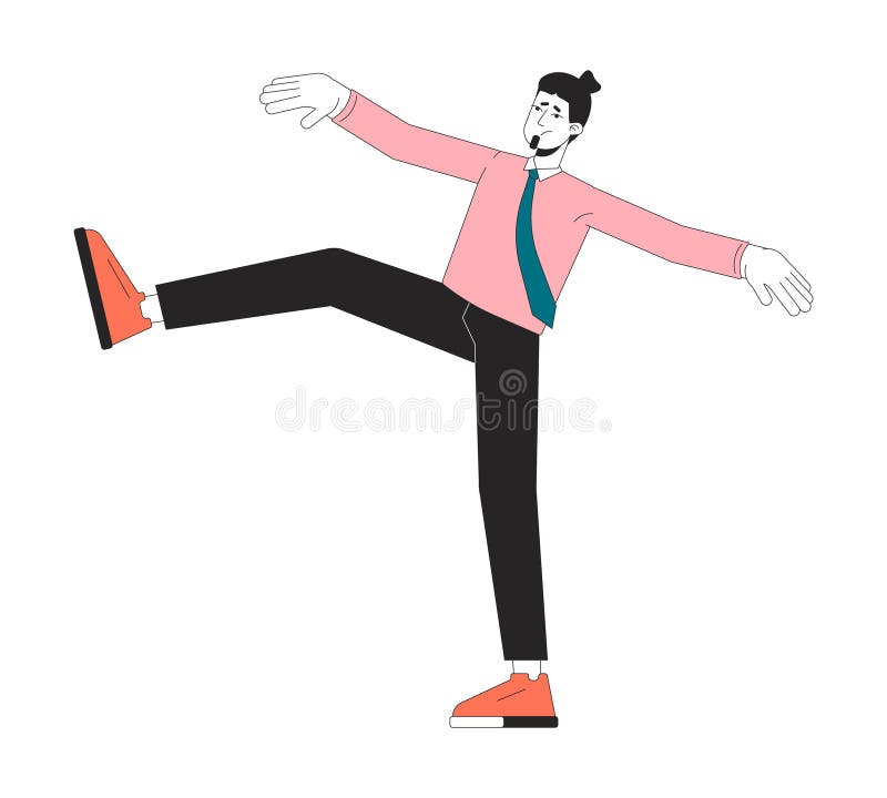 Balance Losing Male Office Worker 2d Linear Cartoon Character Stock Vector Illustration Of 4930