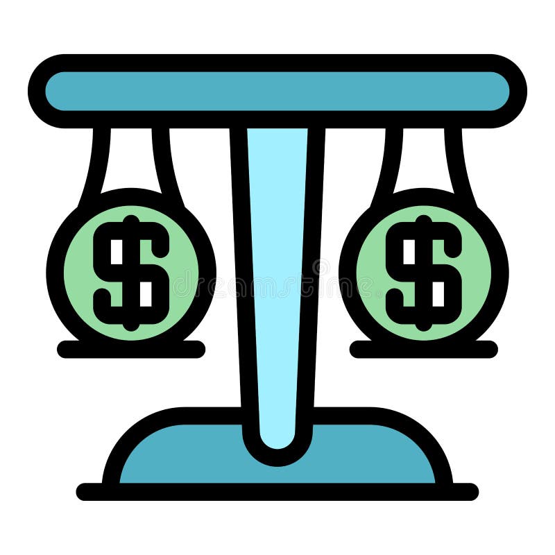 Balance Money Icon Color Outline Vector Stock Vector - Illustration of ...